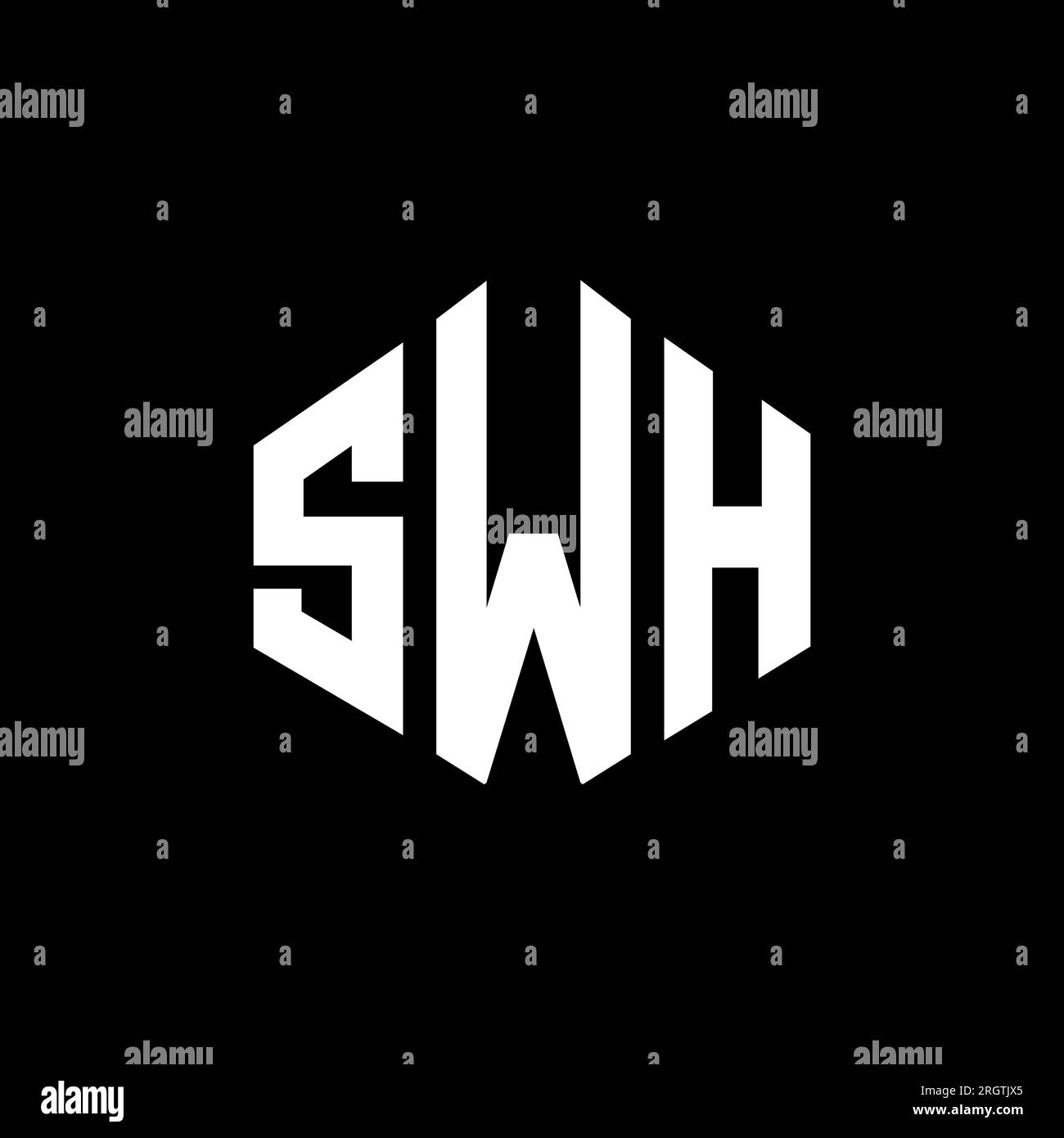 SWH letter logo design with polygon shape. SWH polygon and cube shape logo design. SWH hexagon ...
