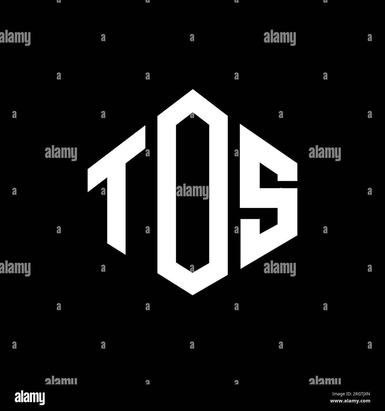 TOS letter logo design with polygon shape. TOS polygon and cube shape ...