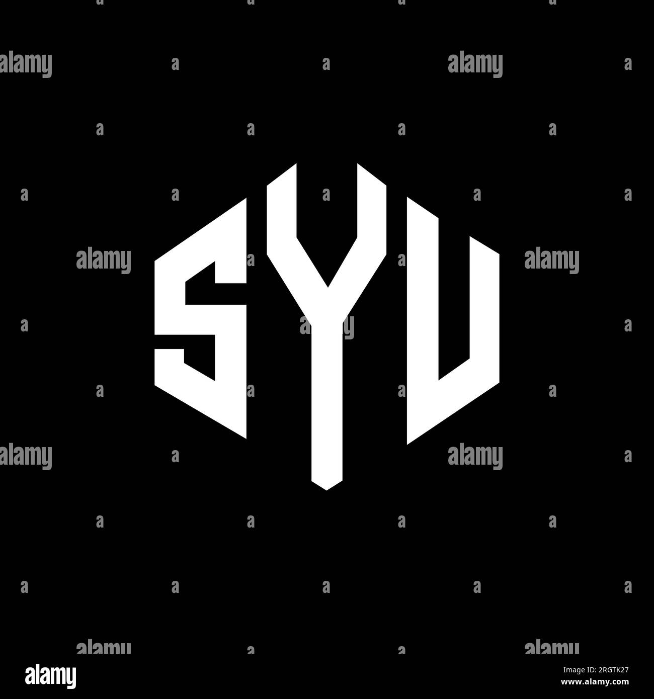 SYU letter logo design with polygon shape. SYU polygon and cube shape ...