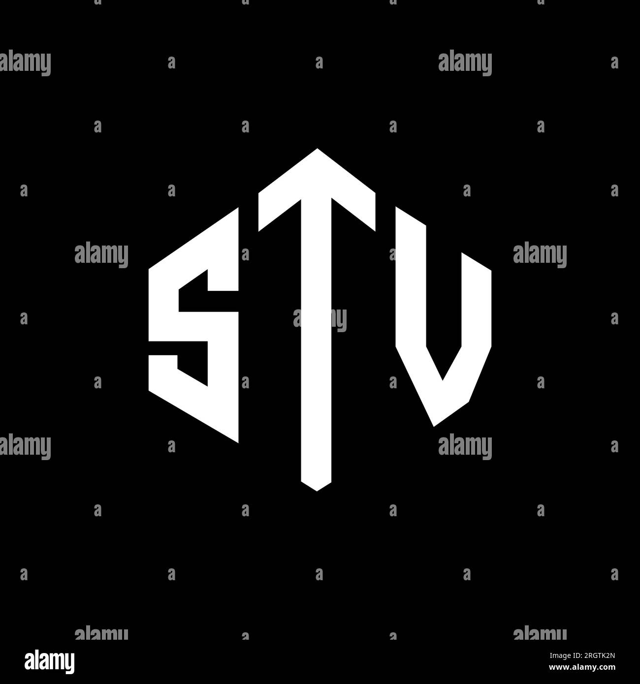 STV letter logo design with polygon shape. STV polygon and cube shape ...