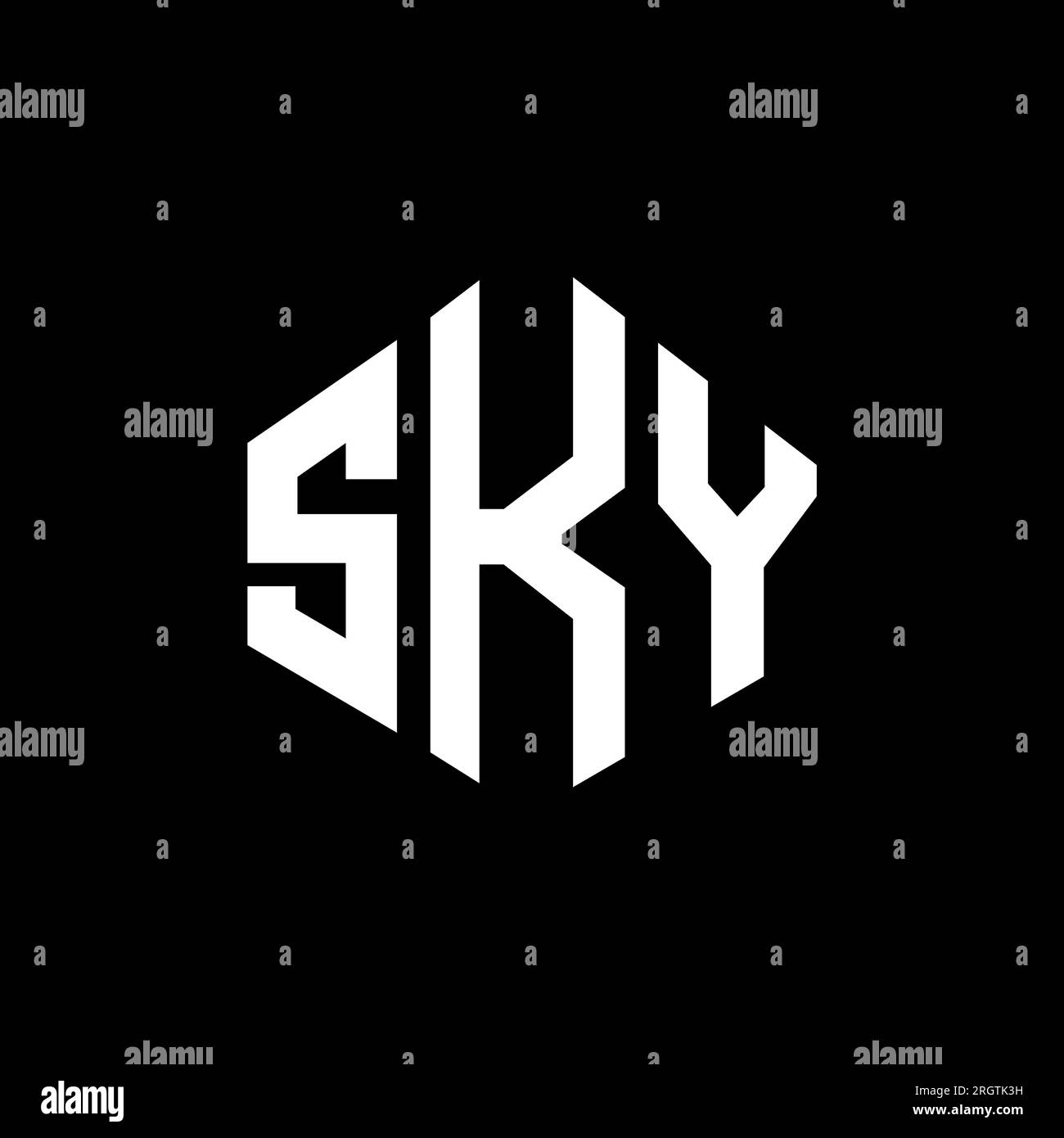 SKY letter logo design with polygon shape. SKY polygon and cube shape ...