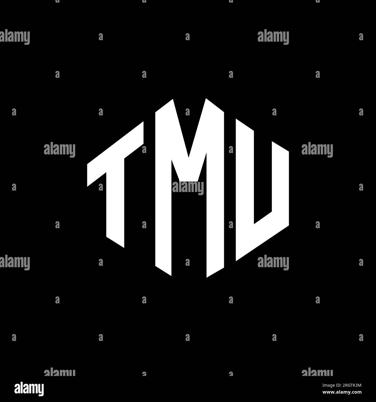 TMU letter logo design with polygon shape. TMU polygon and cube shape ...