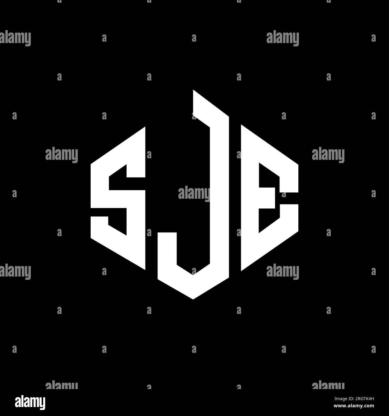 SJE letter logo design with polygon shape. SJE polygon and cube shape ...