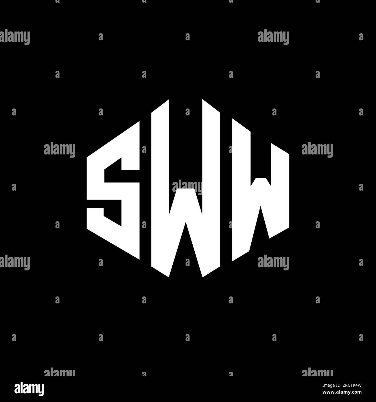 SWW letter logo design with polygon shape. SWW polygon and cube shape ...