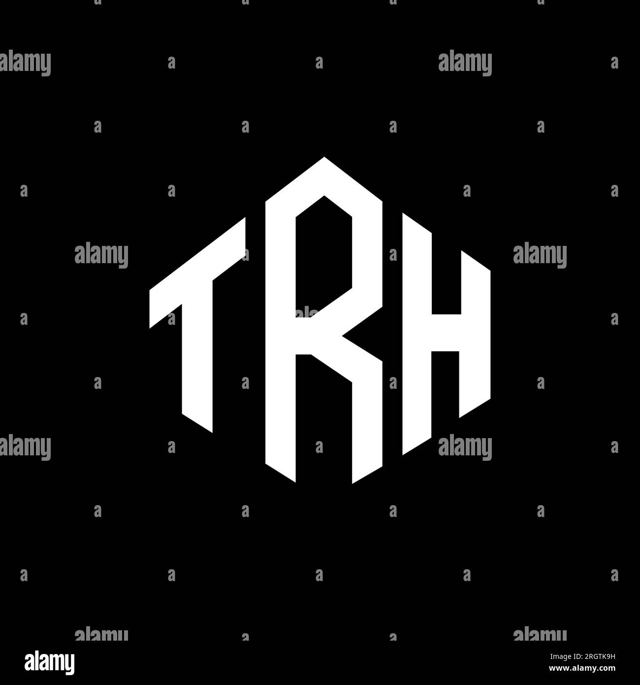 TRH letter logo design with polygon shape. TRH polygon and cube shape ...