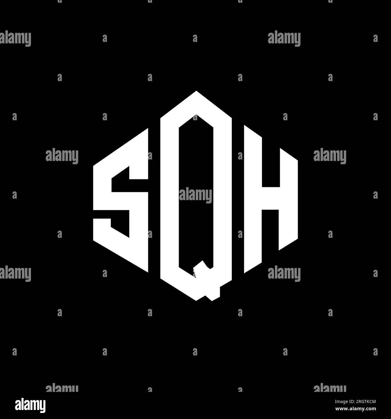 SQH letter logo design with polygon shape. SQH polygon and cube shape ...