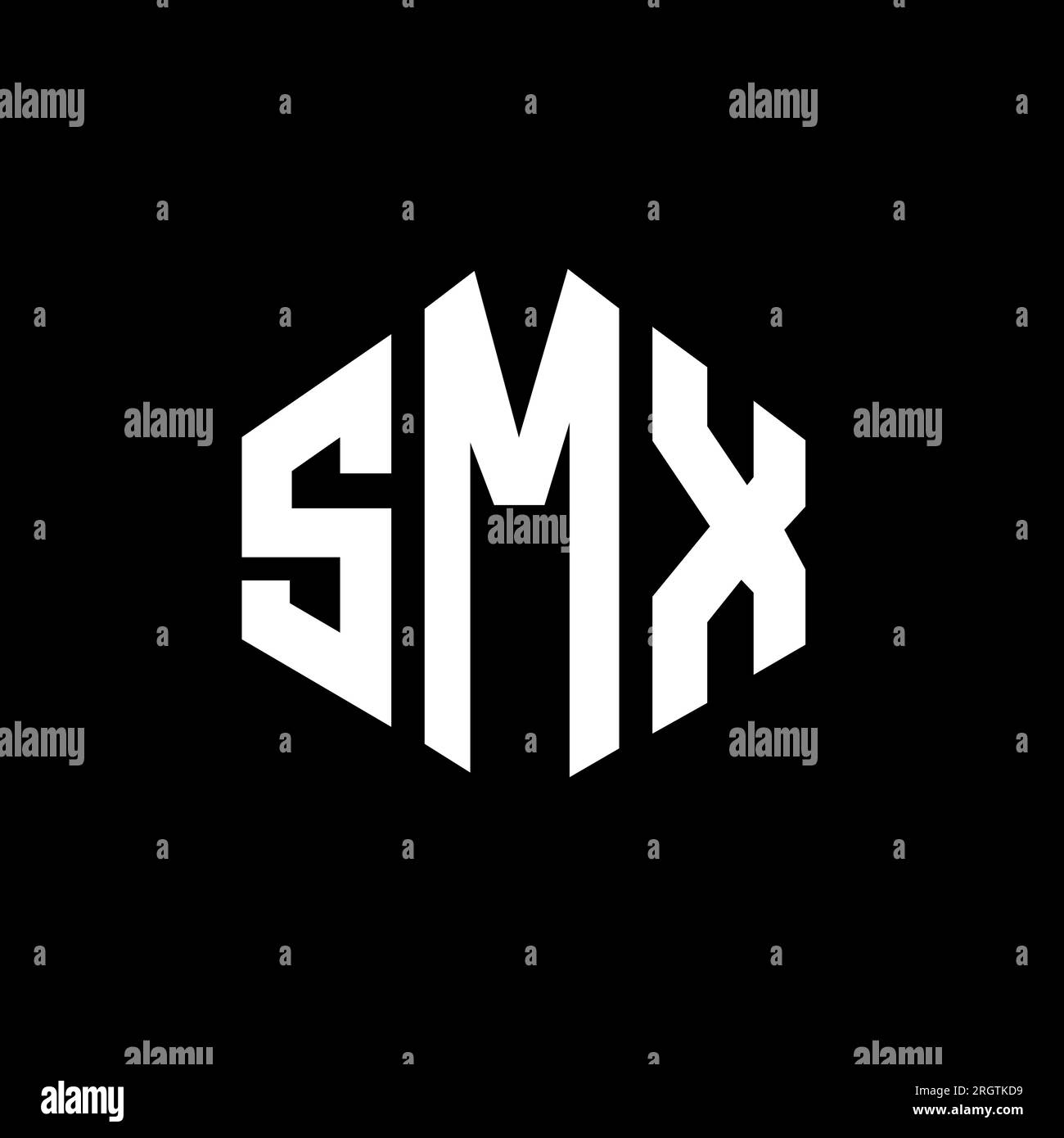 SMX letter logo design with polygon shape. SMX polygon and cube shape ...