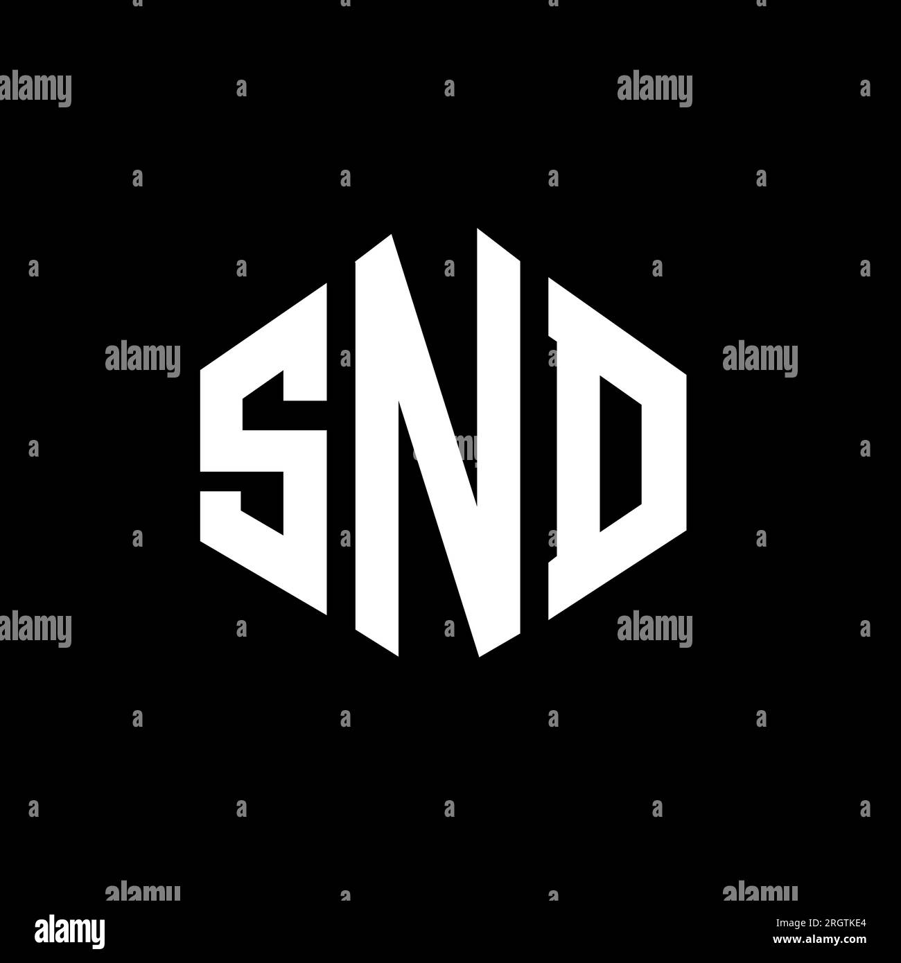 SND letter logo design with polygon shape. SND polygon and cube shape ...
