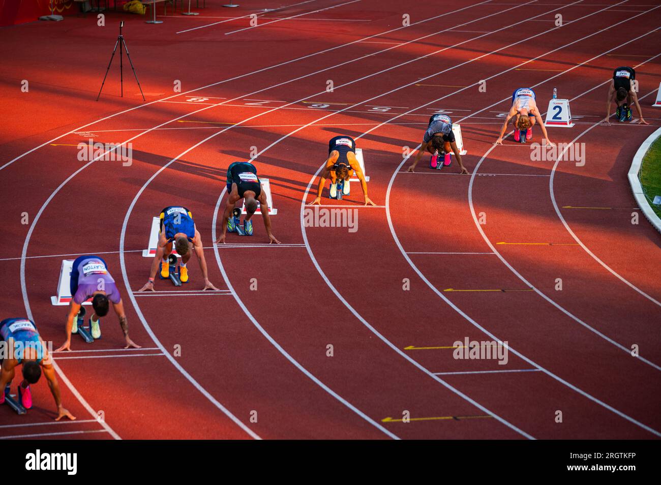 B. BYSTRICA, SLOVAKIA, JULY 20, 2023: Male Sprinters Assembled at the ...
