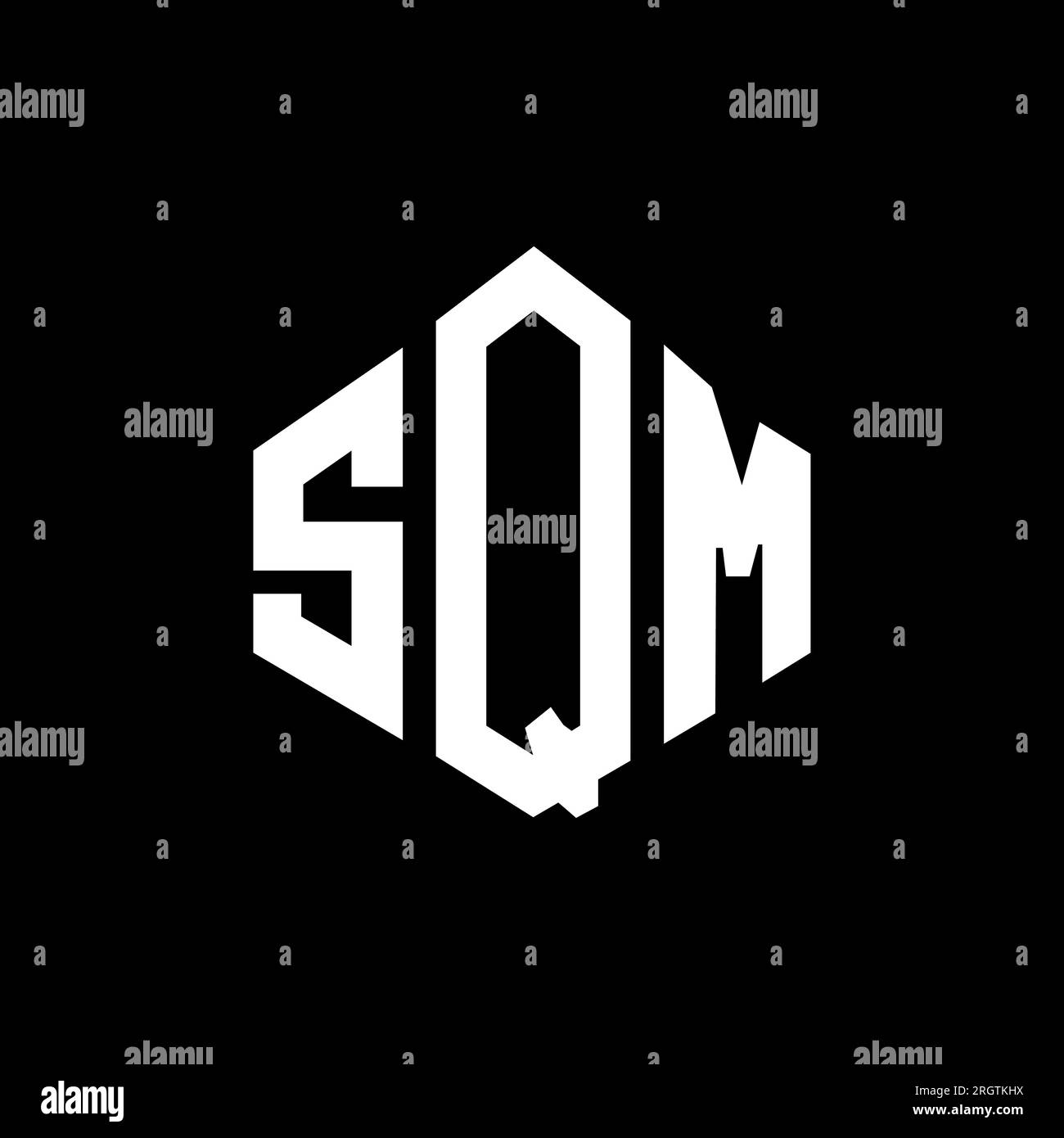 SQM letter logo design with polygon shape. SQM polygon and cube shape ...
