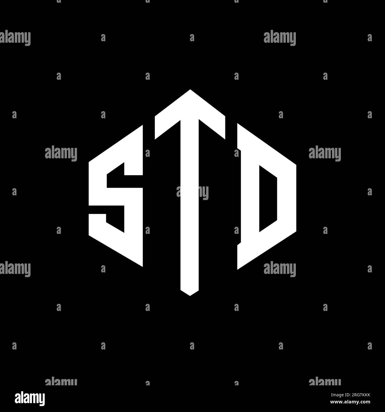STD letter logo design with polygon shape. STD polygon and cube shape ...