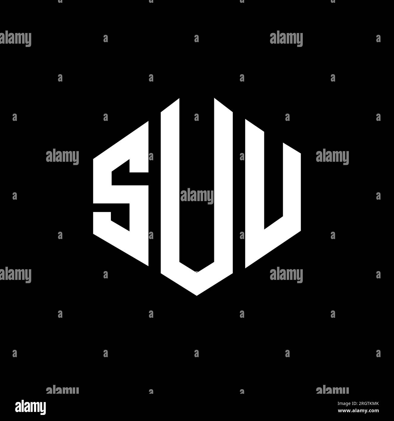 SUU letter logo design with polygon shape. SUU polygon and cube shape ...