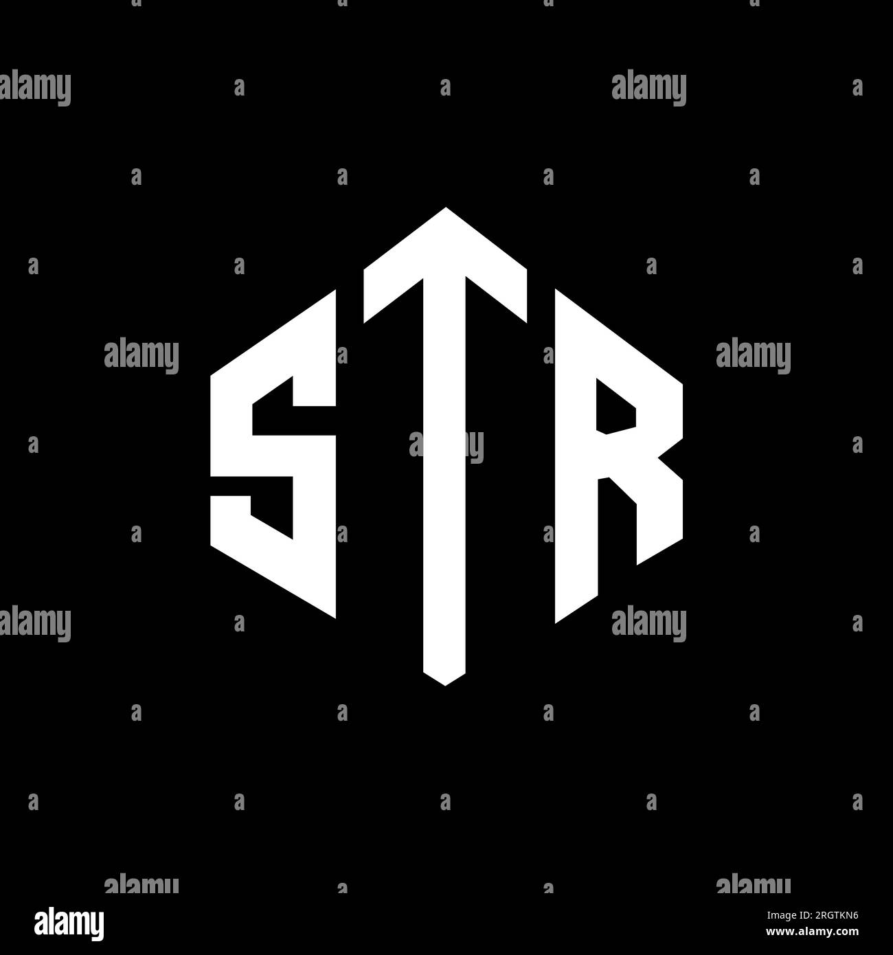 STR letter logo design with polygon shape. STR polygon and cube shape ...