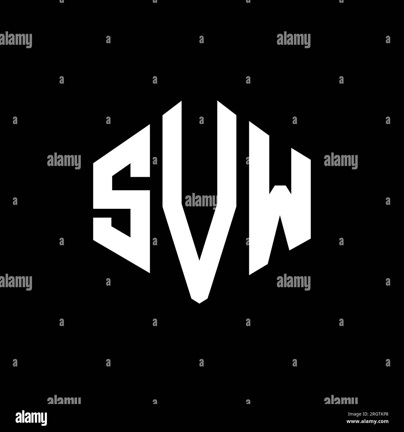 SVW letter logo design with polygon shape. SVW polygon and cube shape ...