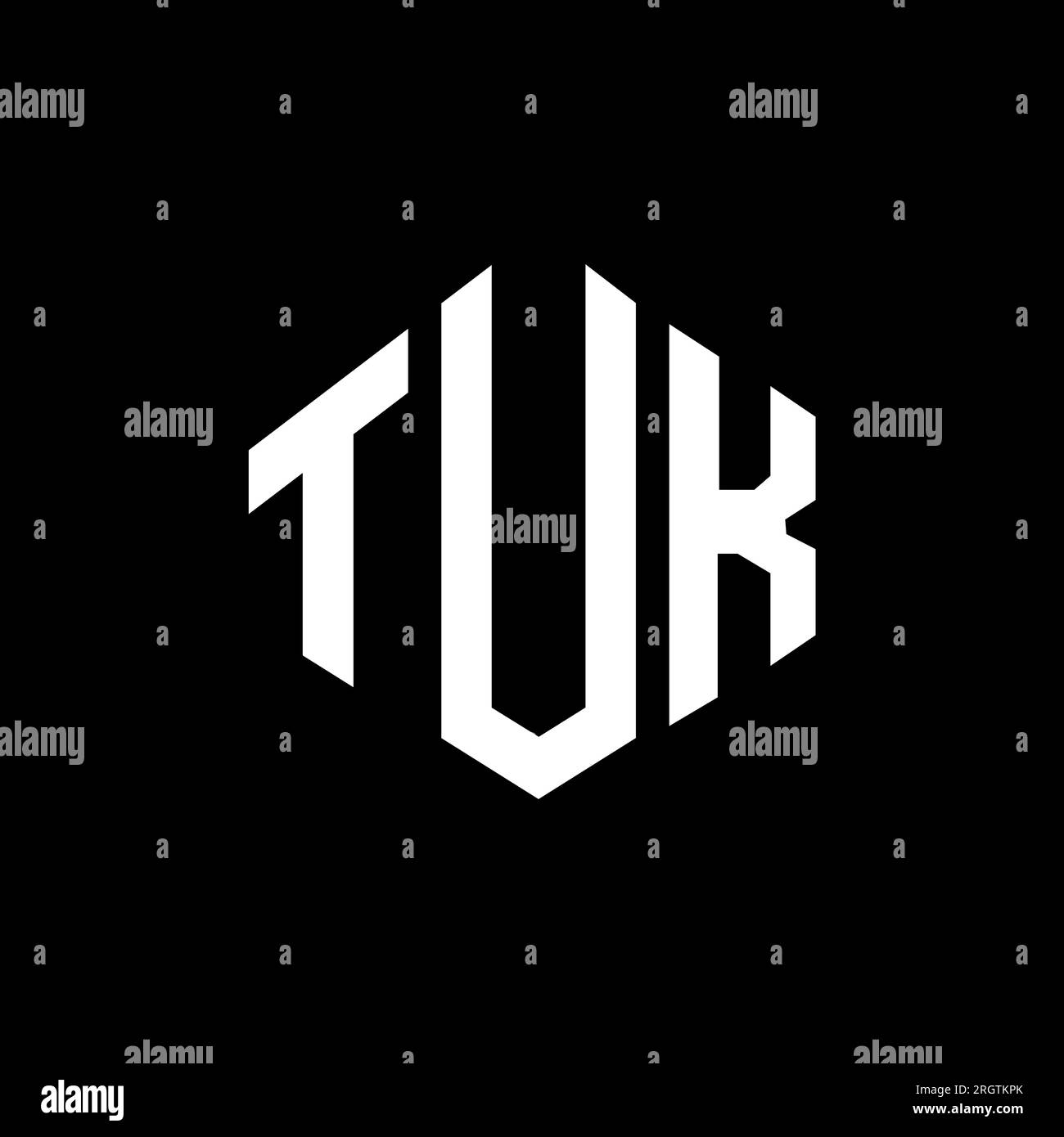 TUK letter logo design with polygon shape. TUK polygon and cube shape ...