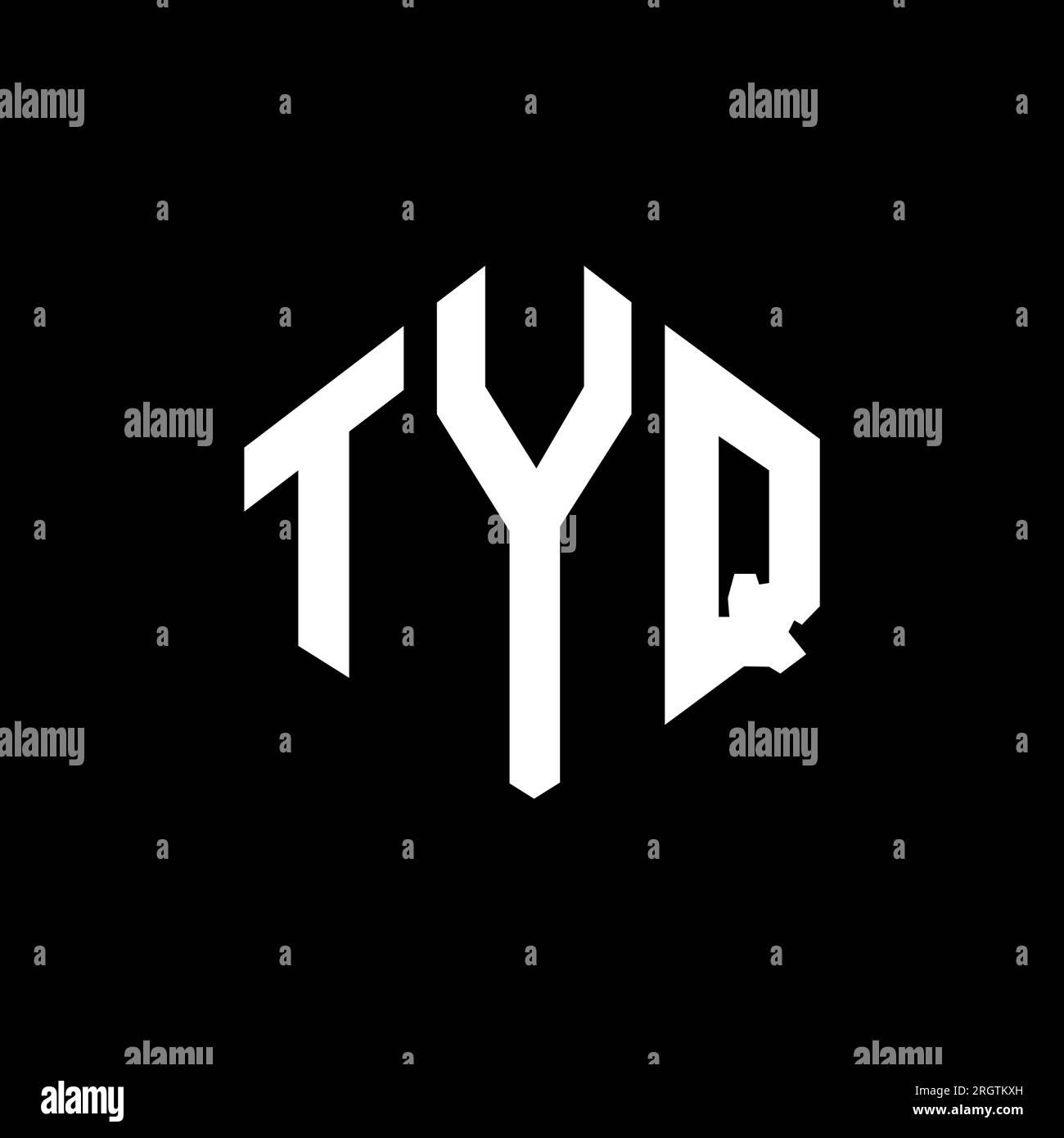 TYQ letter logo design with polygon shape. TYQ polygon and cube shape ...