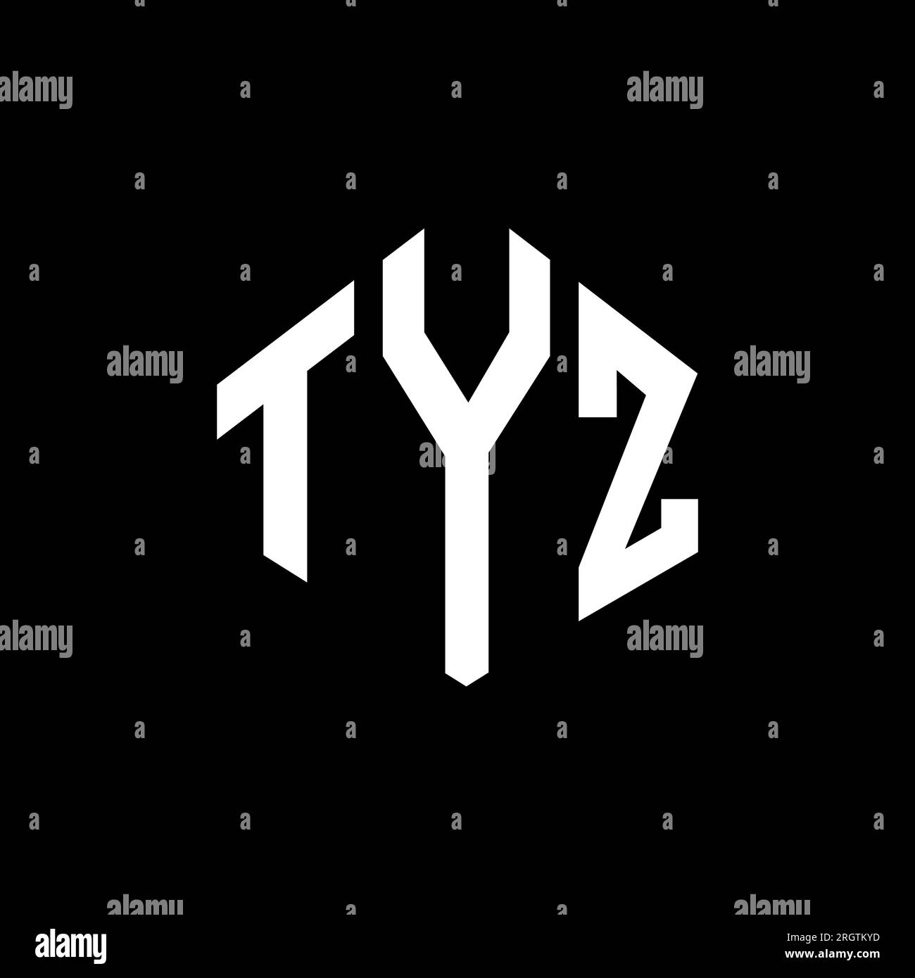 TYZ letter logo design with polygon shape. TYZ polygon and cube shape ...