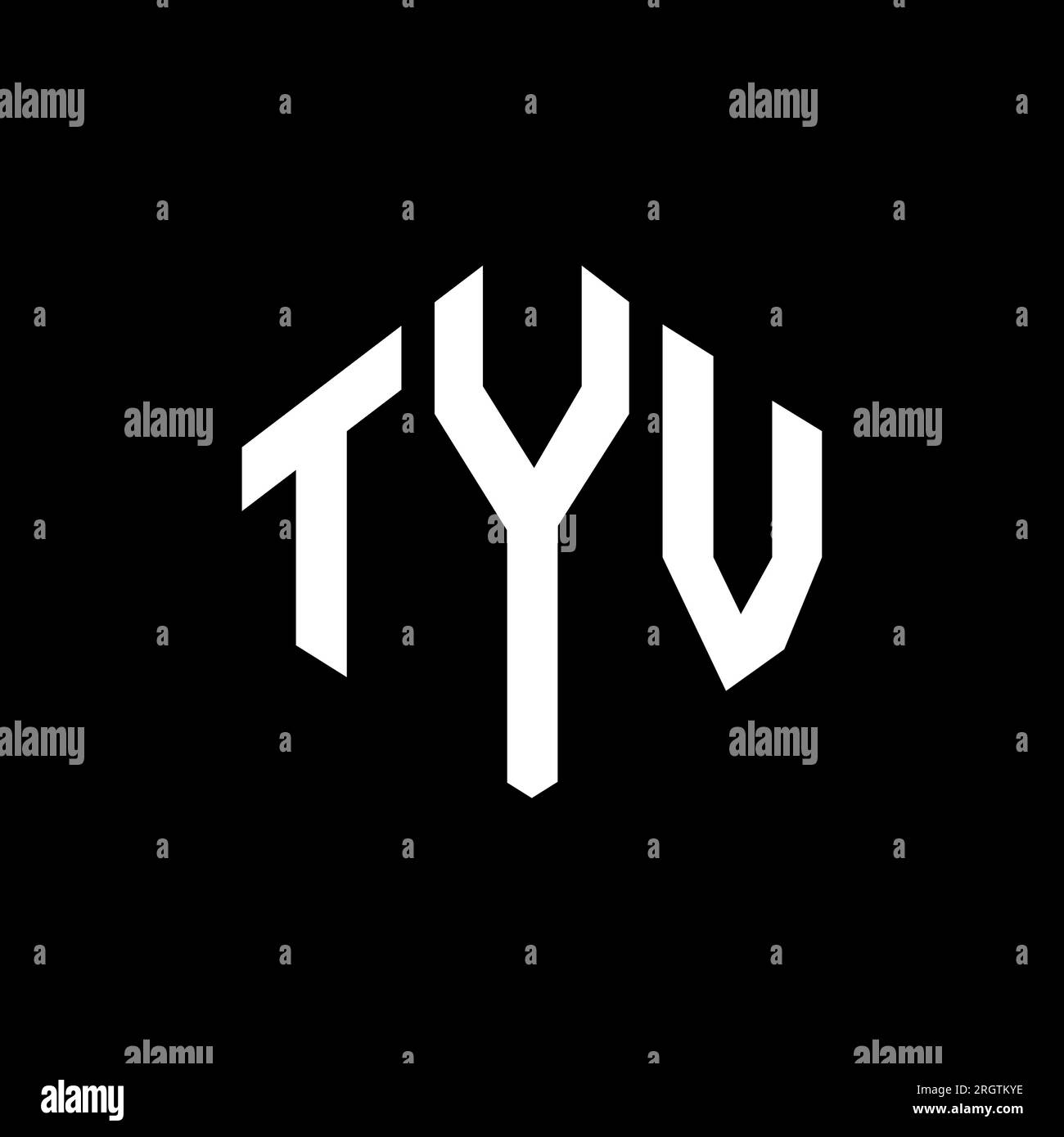 TYV letter logo design with polygon shape. TYV polygon and cube shape ...