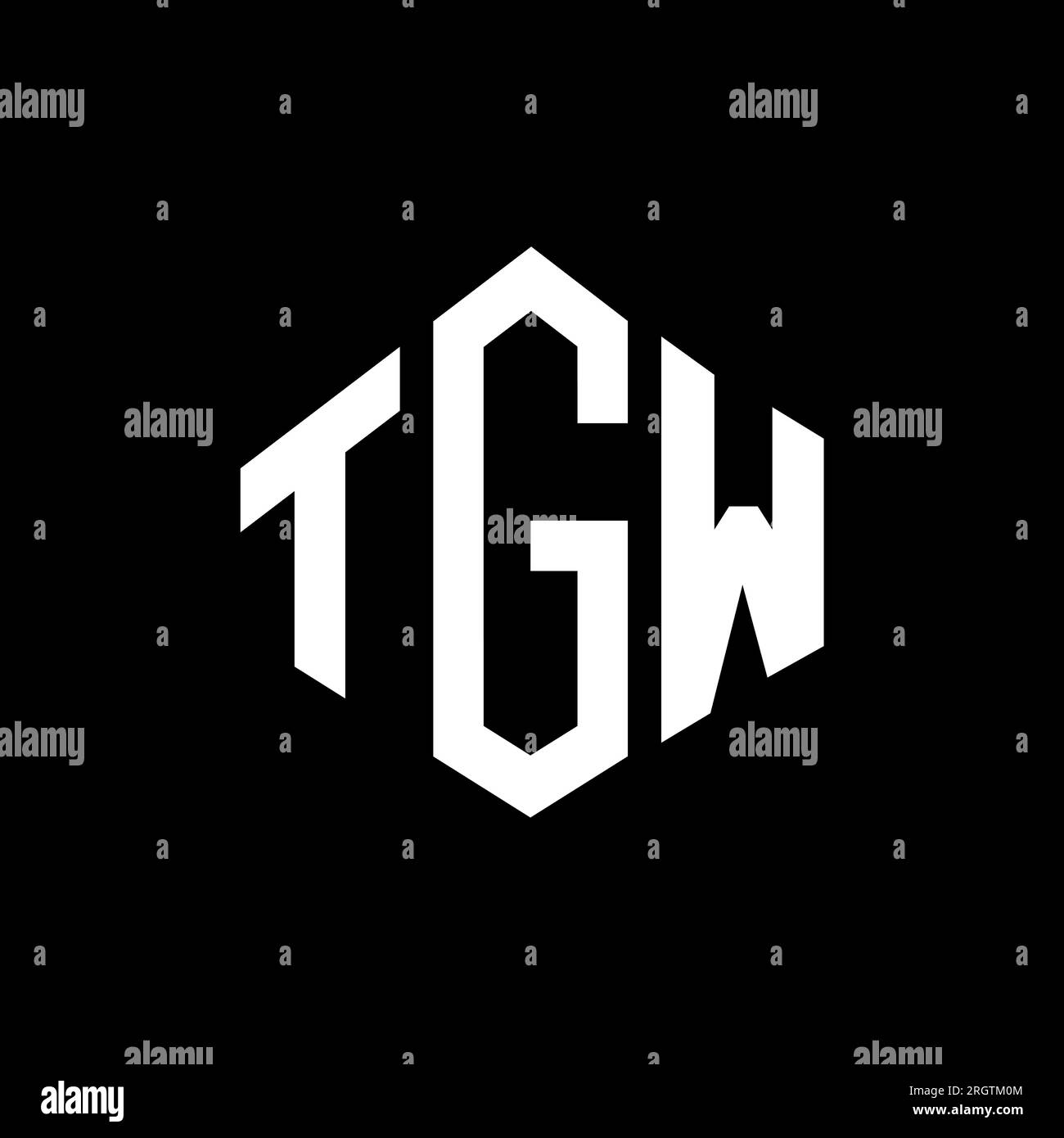TGW letter logo design with polygon shape. TGW polygon and cube shape ...
