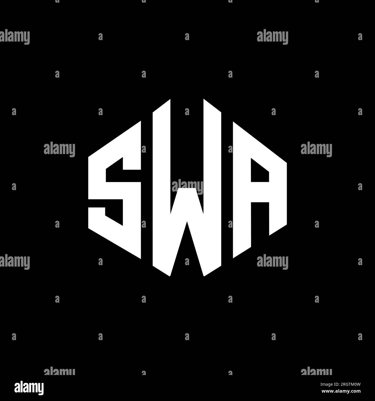 SWA letter logo design with polygon shape. SWA polygon and cube shape ...