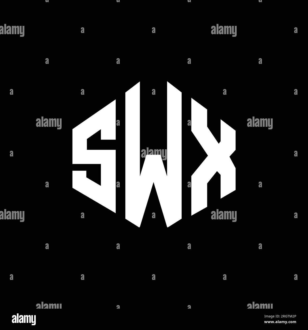 SWX letter logo design with polygon shape. SWX polygon and cube shape ...