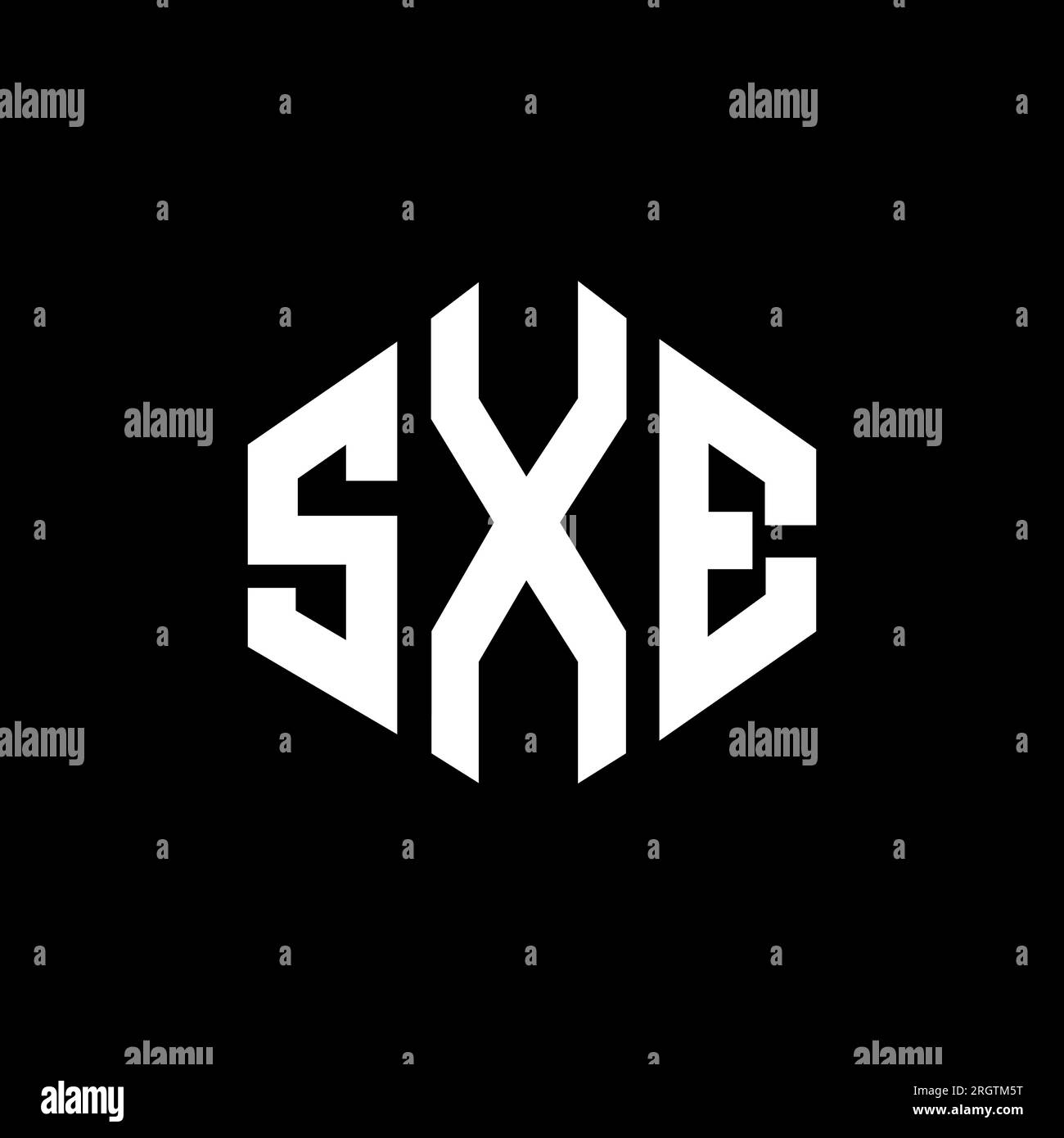 SXE letter logo design with polygon shape. SXE polygon and cube shape ...