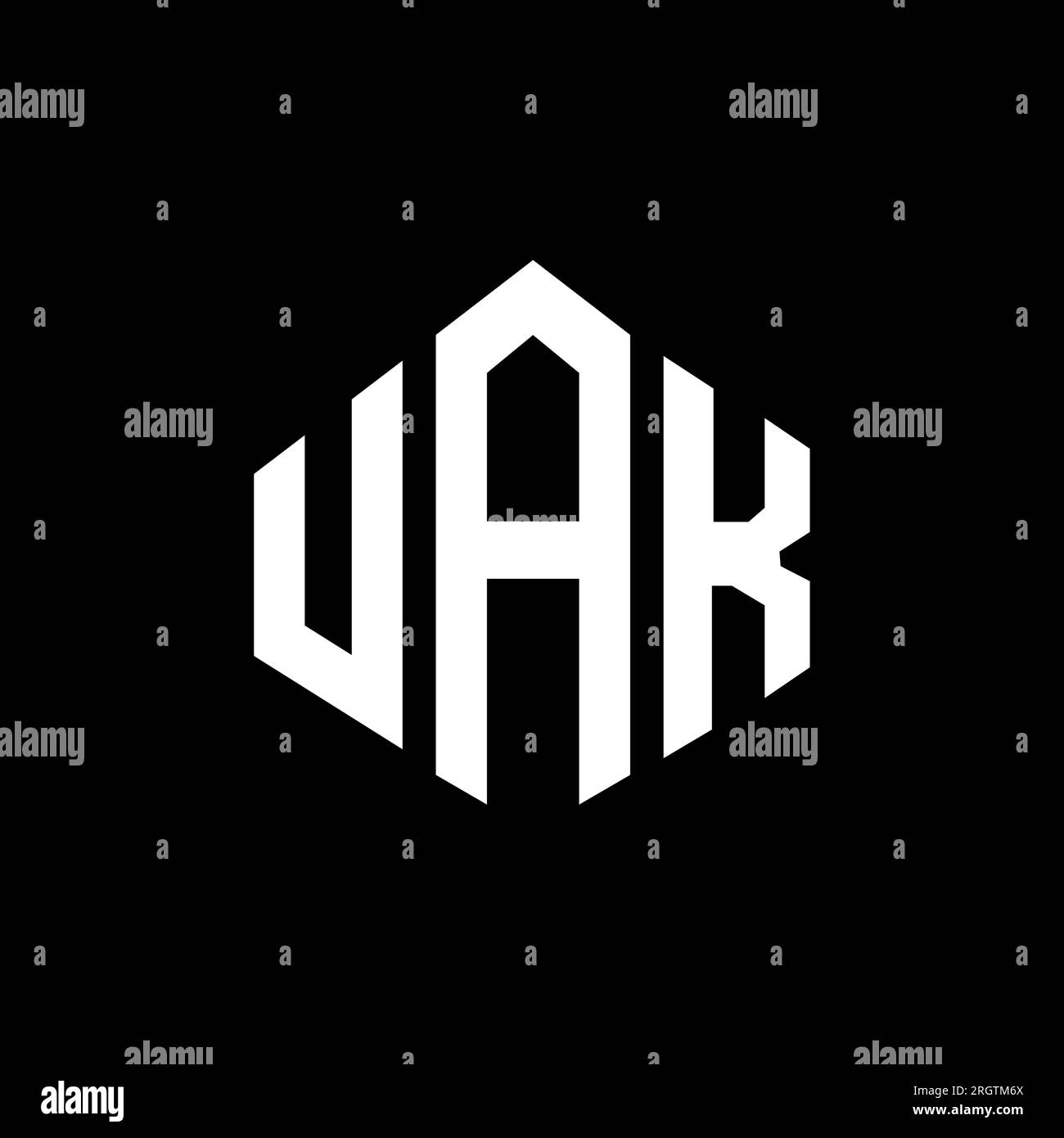UAK letter logo design with polygon shape. UAK polygon and cube shape ...
