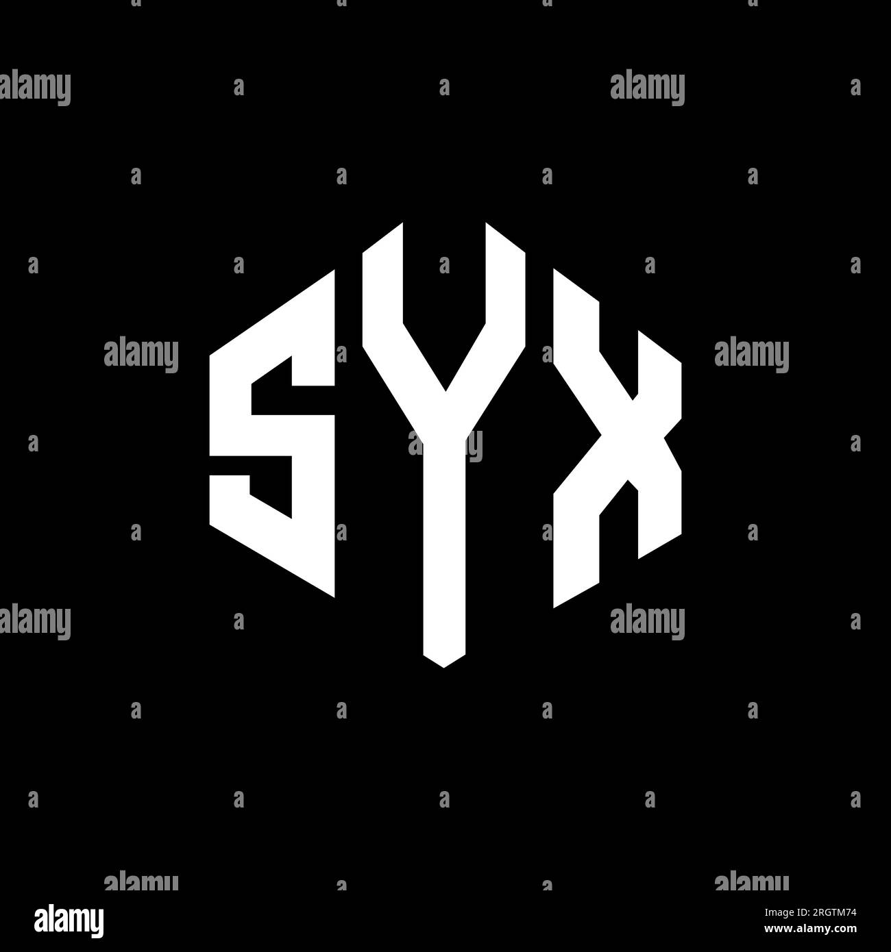 SYX letter logo design with polygon shape. SYX polygon and cube shape ...