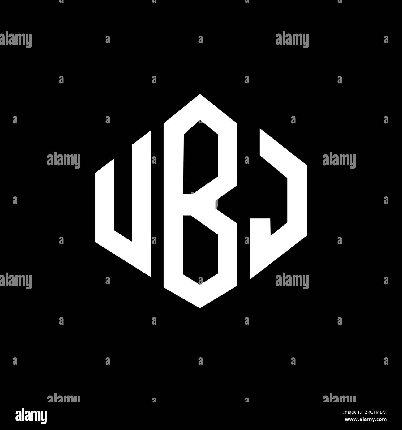 UBJ letter logo design with polygon shape. UBJ polygon and cube shape ...