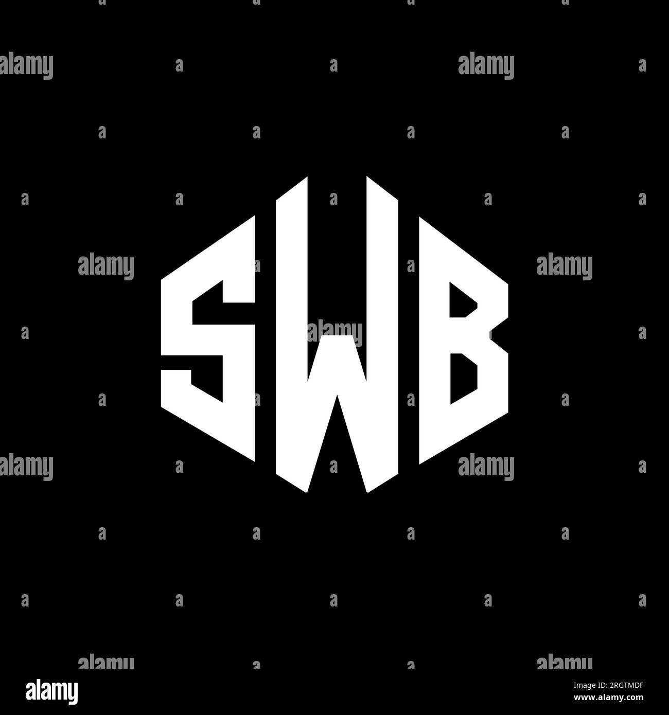 SWB letter logo design with polygon shape. SWB polygon and cube shape ...