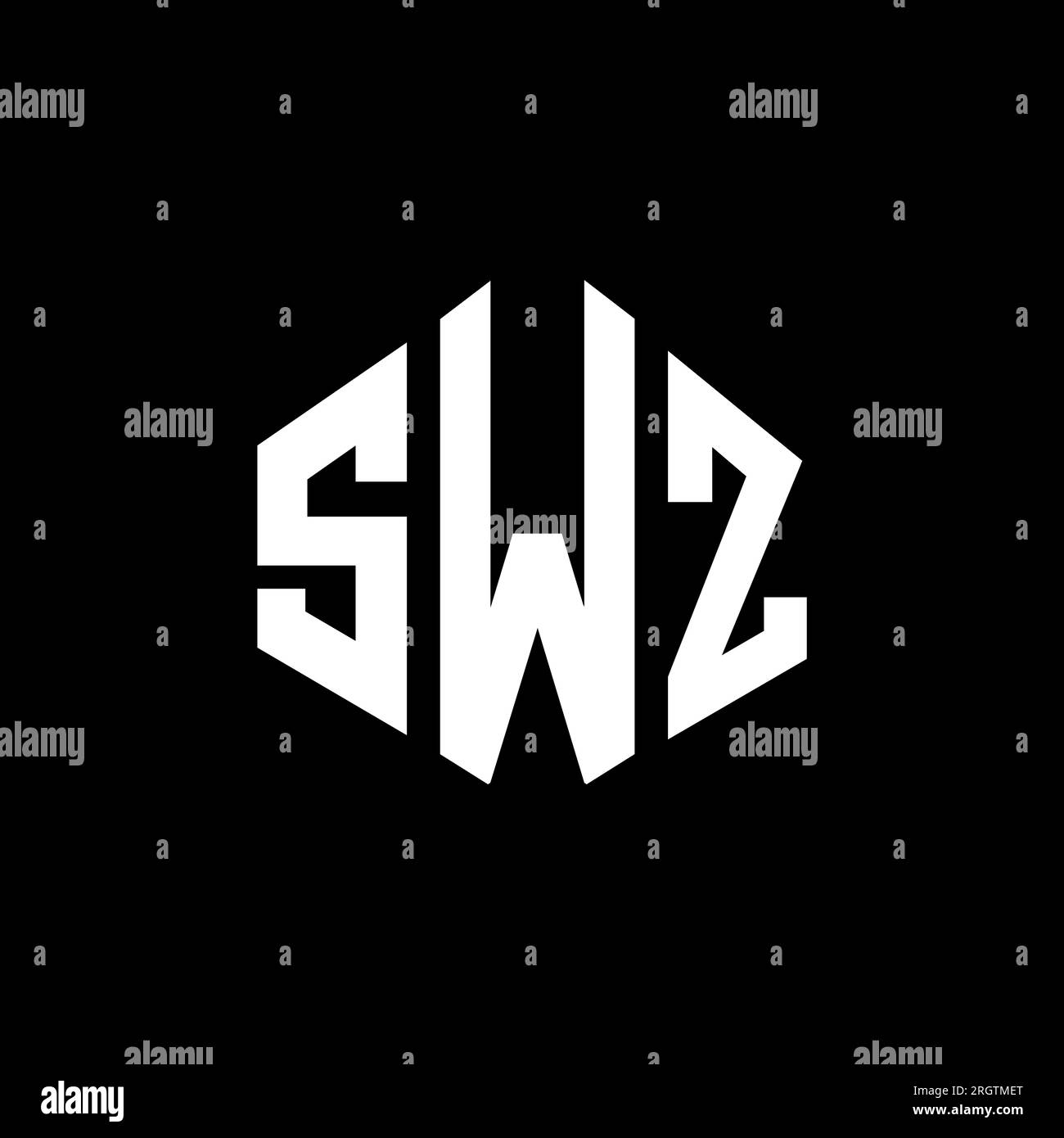 SWZ letter logo design with polygon shape. SWZ polygon and cube shape ...