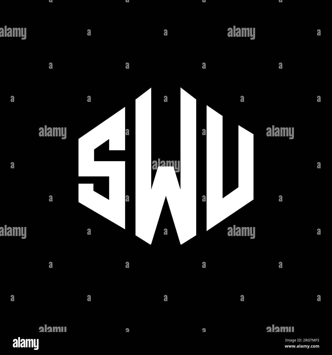 SWU letter logo design with polygon shape. SWU polygon and cube shape ...