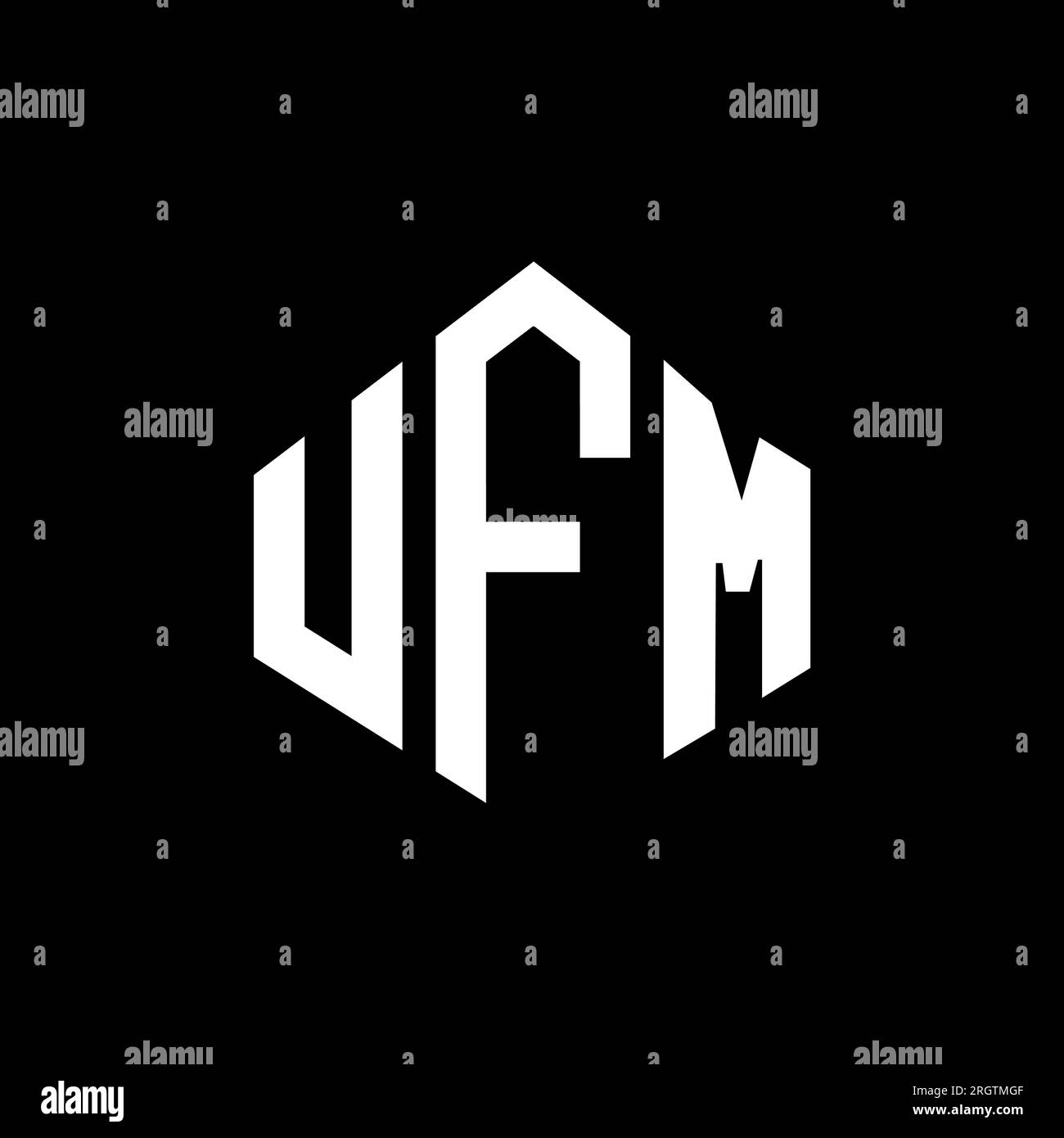 UFM letter logo design with polygon shape. UFM polygon and cube shape ...