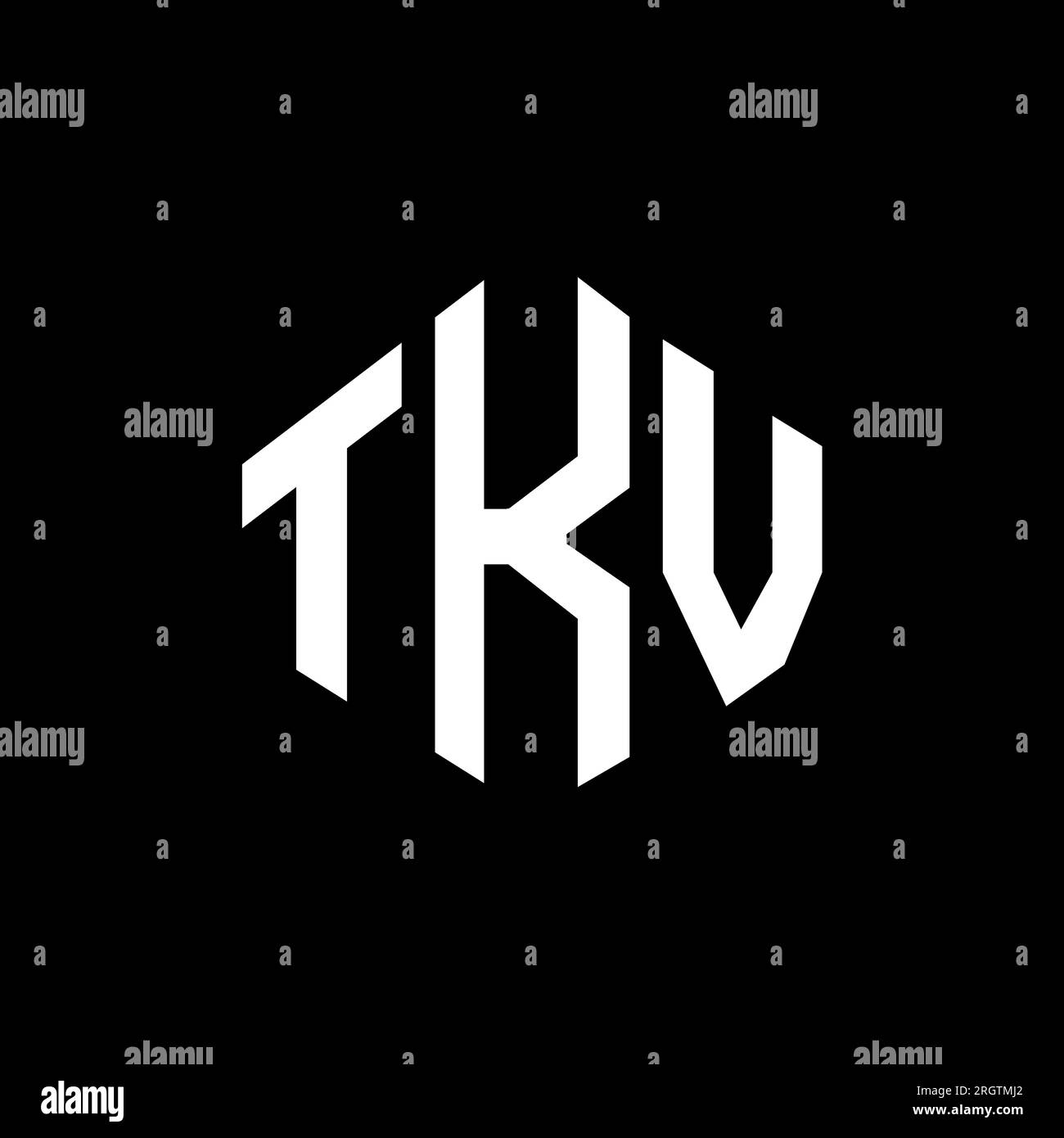 TKV letter logo design with polygon shape. TKV polygon and cube shape ...