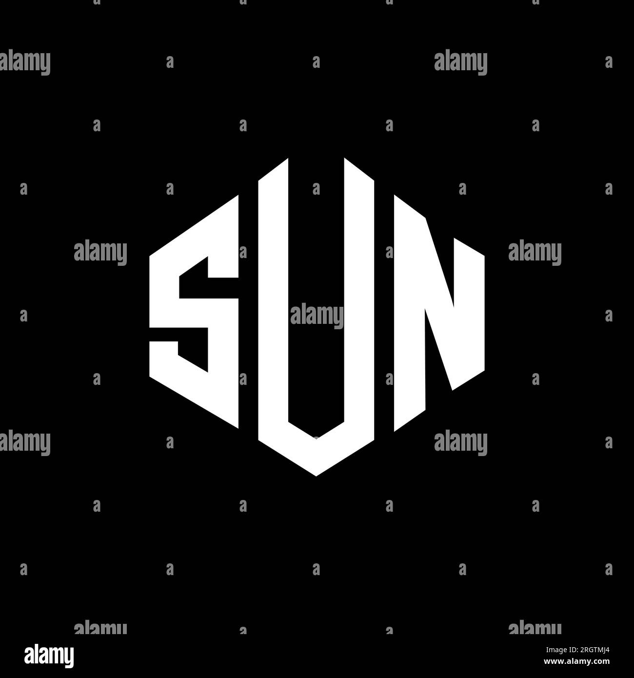 SUN letter logo design with polygon shape. SUN polygon and cube shape ...