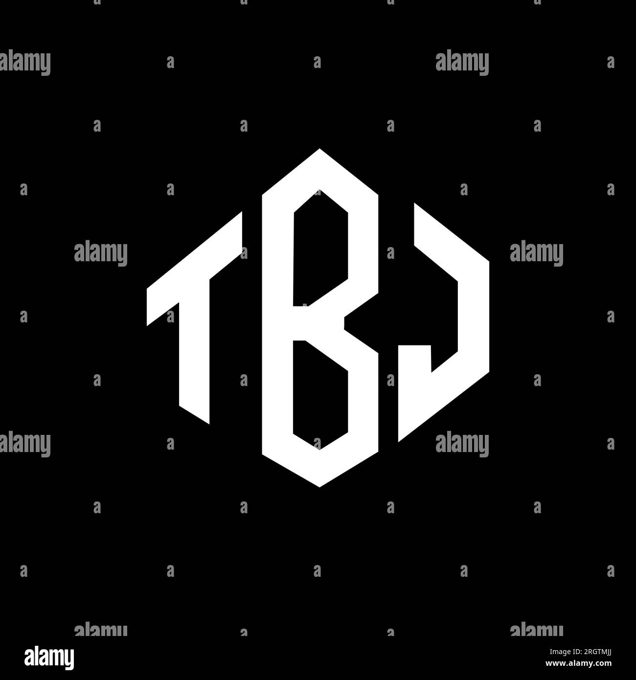 TBJ letter logo design with polygon shape. TBJ polygon and cube shape ...