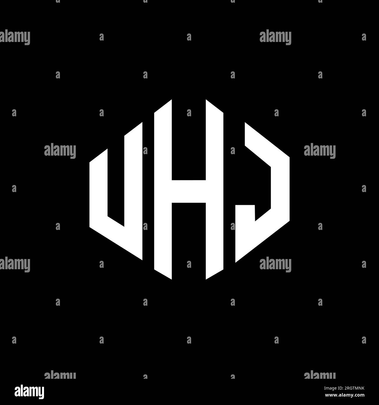 UHJ letter logo design with polygon shape. UHJ polygon and cube shape ...