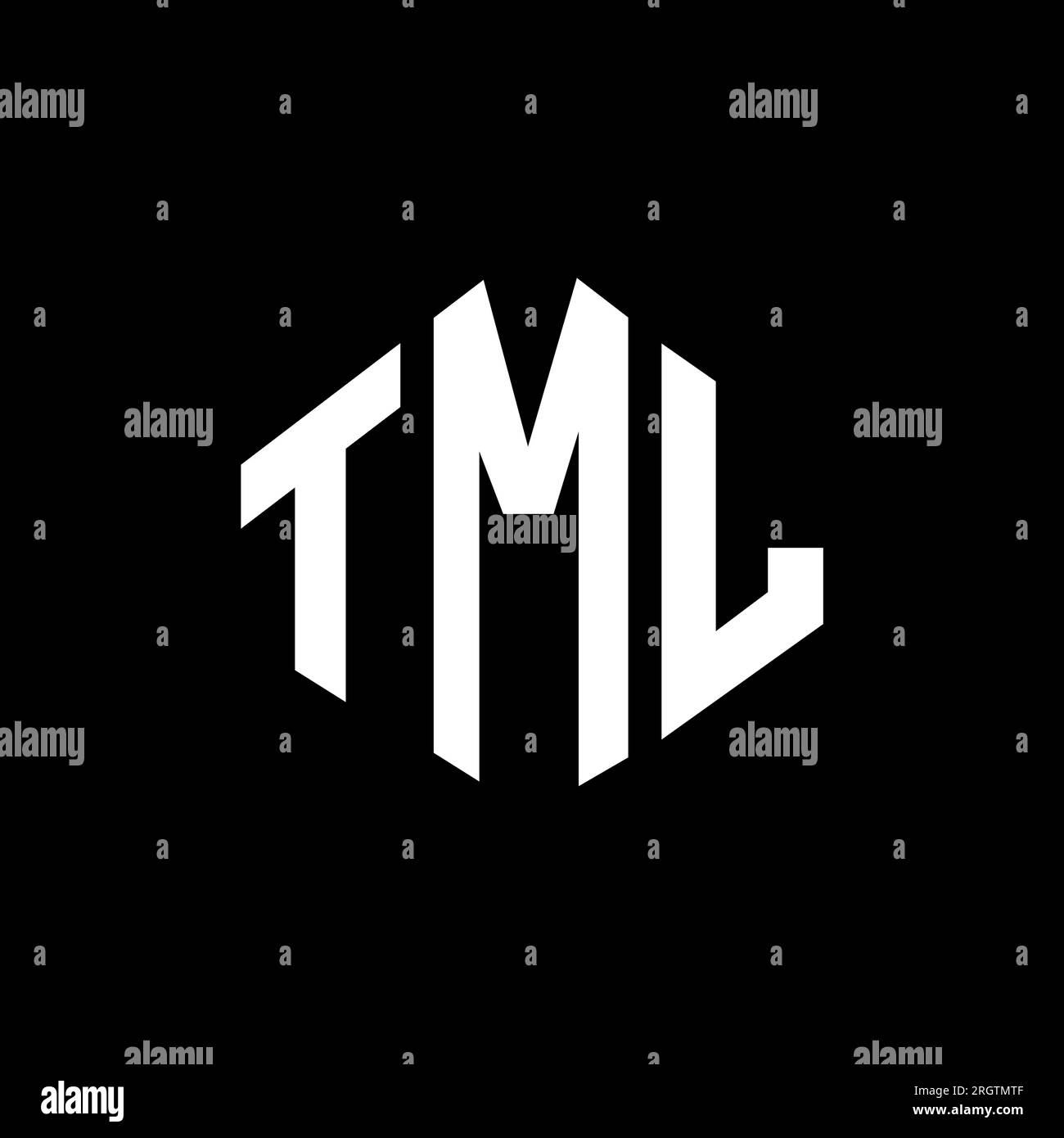 TML letter logo design with polygon shape. TML polygon and cube shape ...