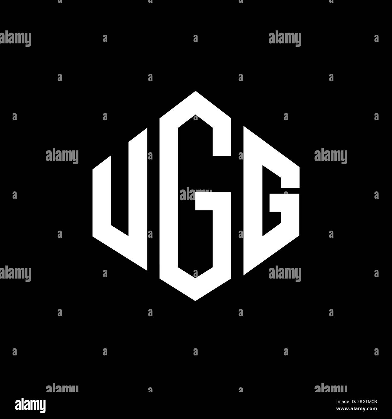 UGG letter logo design with polygon shape. UGG polygon and cube shape ...