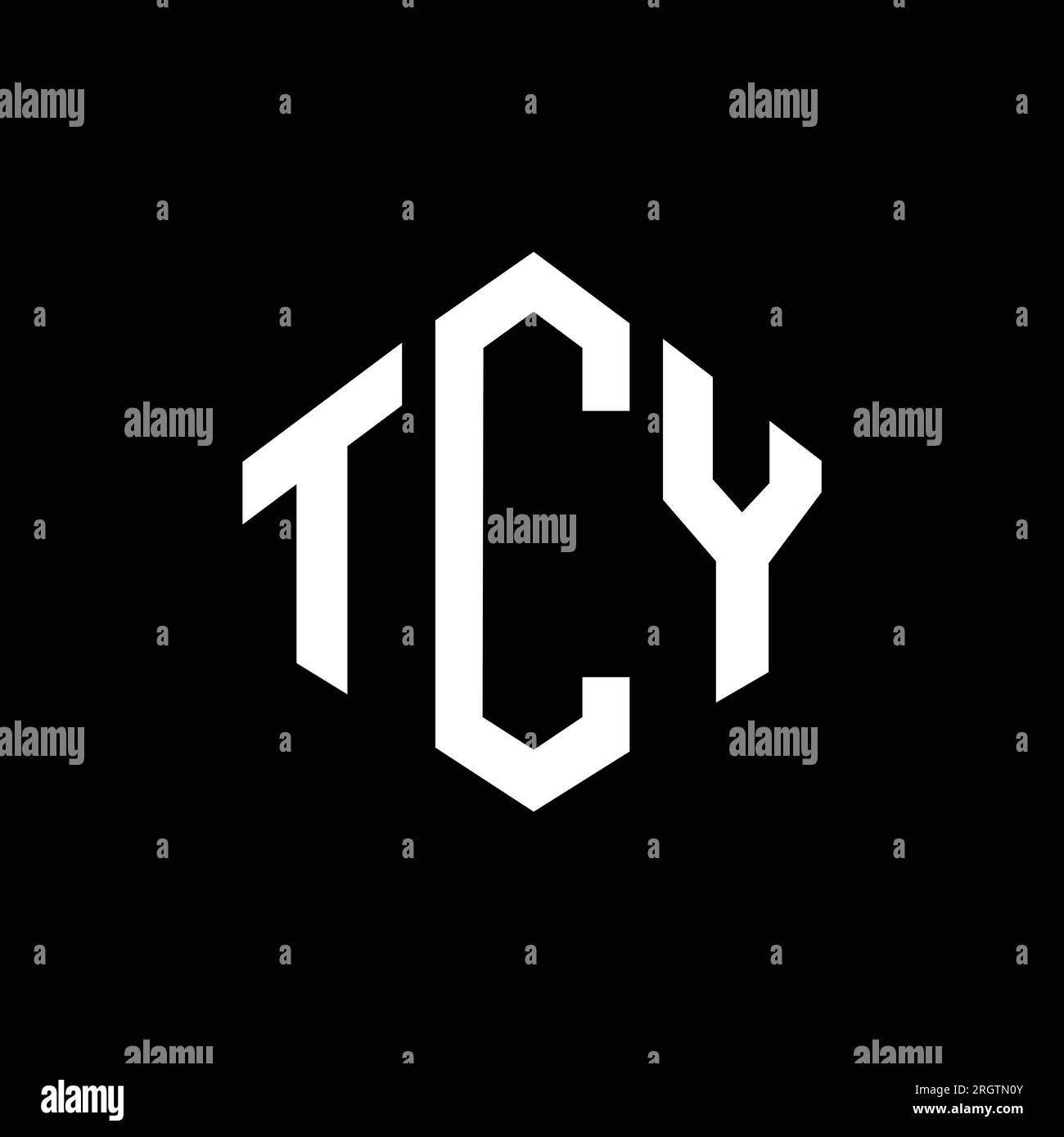TCY letter logo design with polygon shape. TCY polygon and cube shape ...