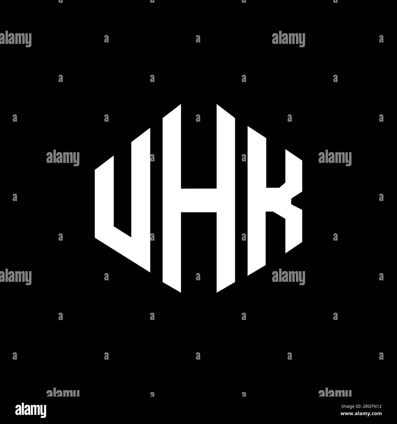 UHK letter logo design with polygon shape. UHK polygon and cube shape ...