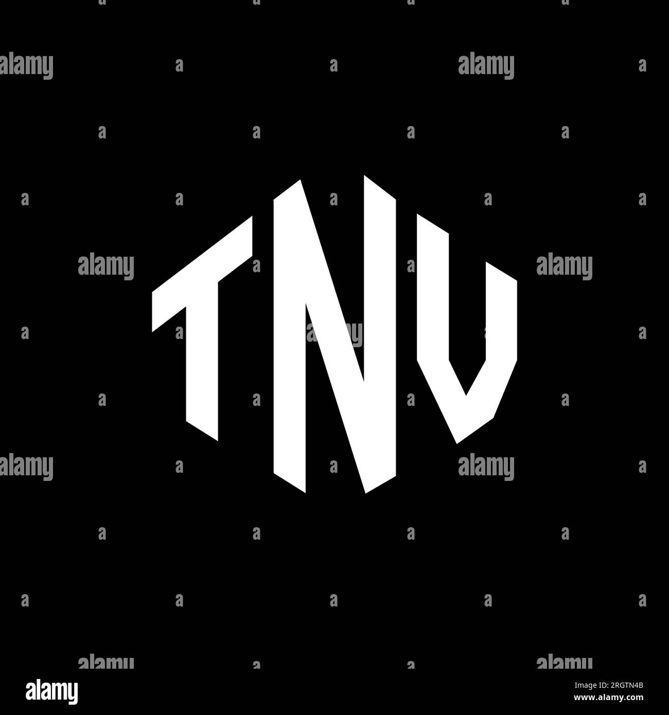 TNV letter logo design with polygon shape. TNV polygon and cube shape ...