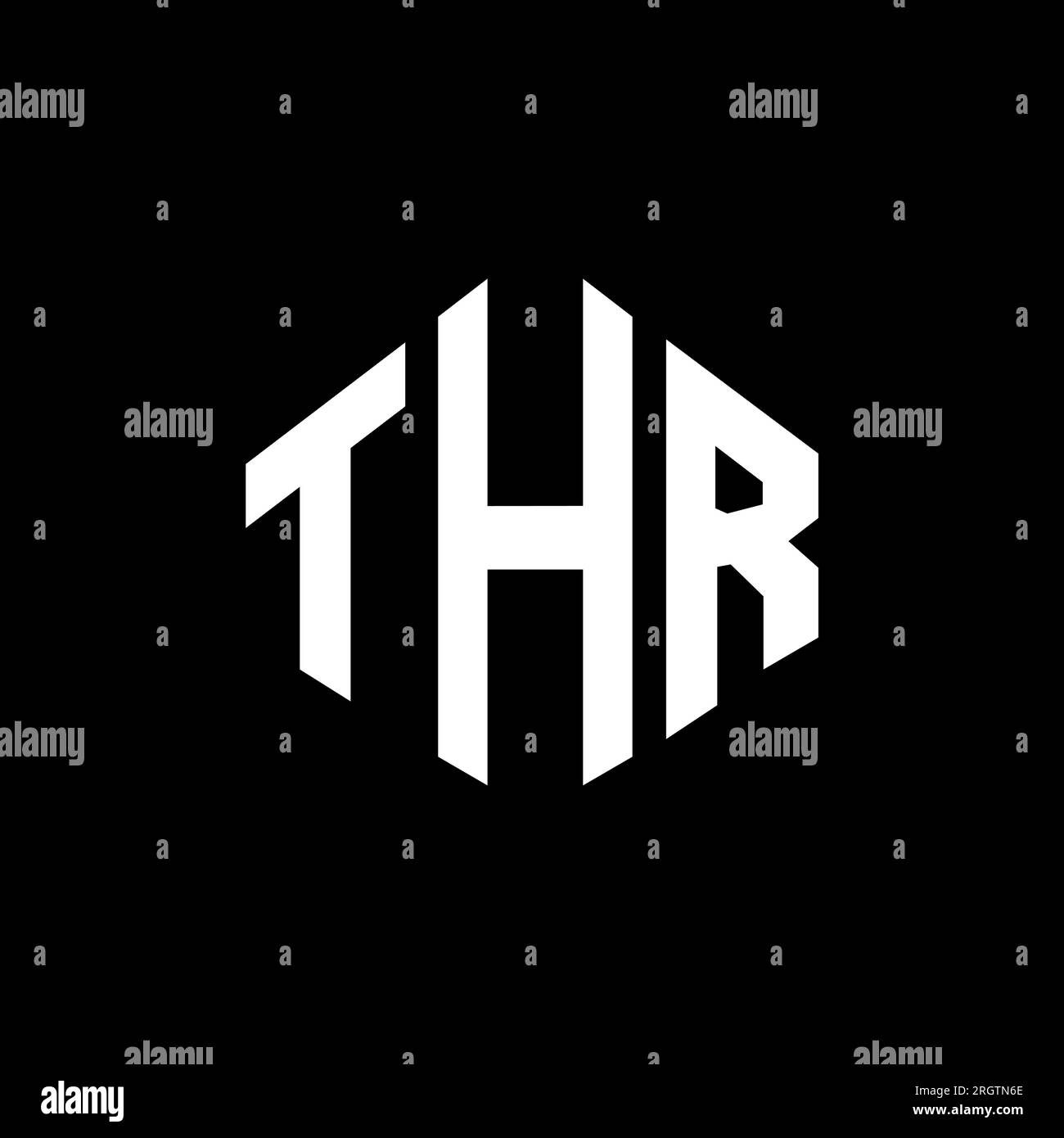 THR letter logo design with polygon shape. THR polygon and cube shape ...
