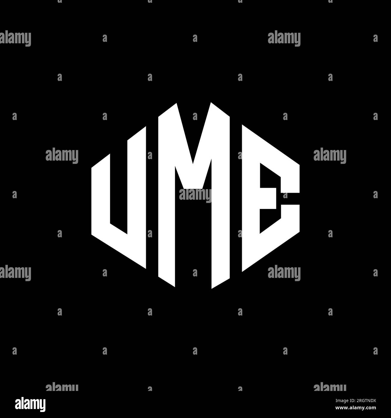 UME letter logo design with polygon shape. UME polygon and cube shape ...