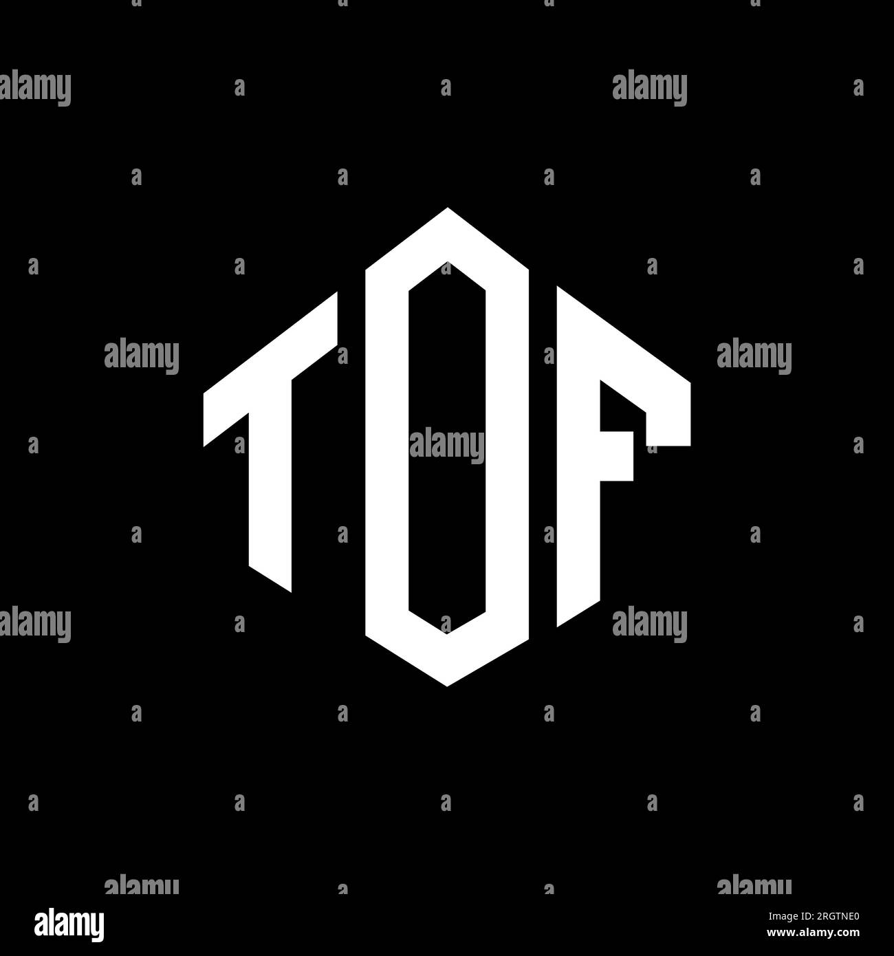 TOF letter logo design with polygon shape. TOF polygon and cube shape ...
