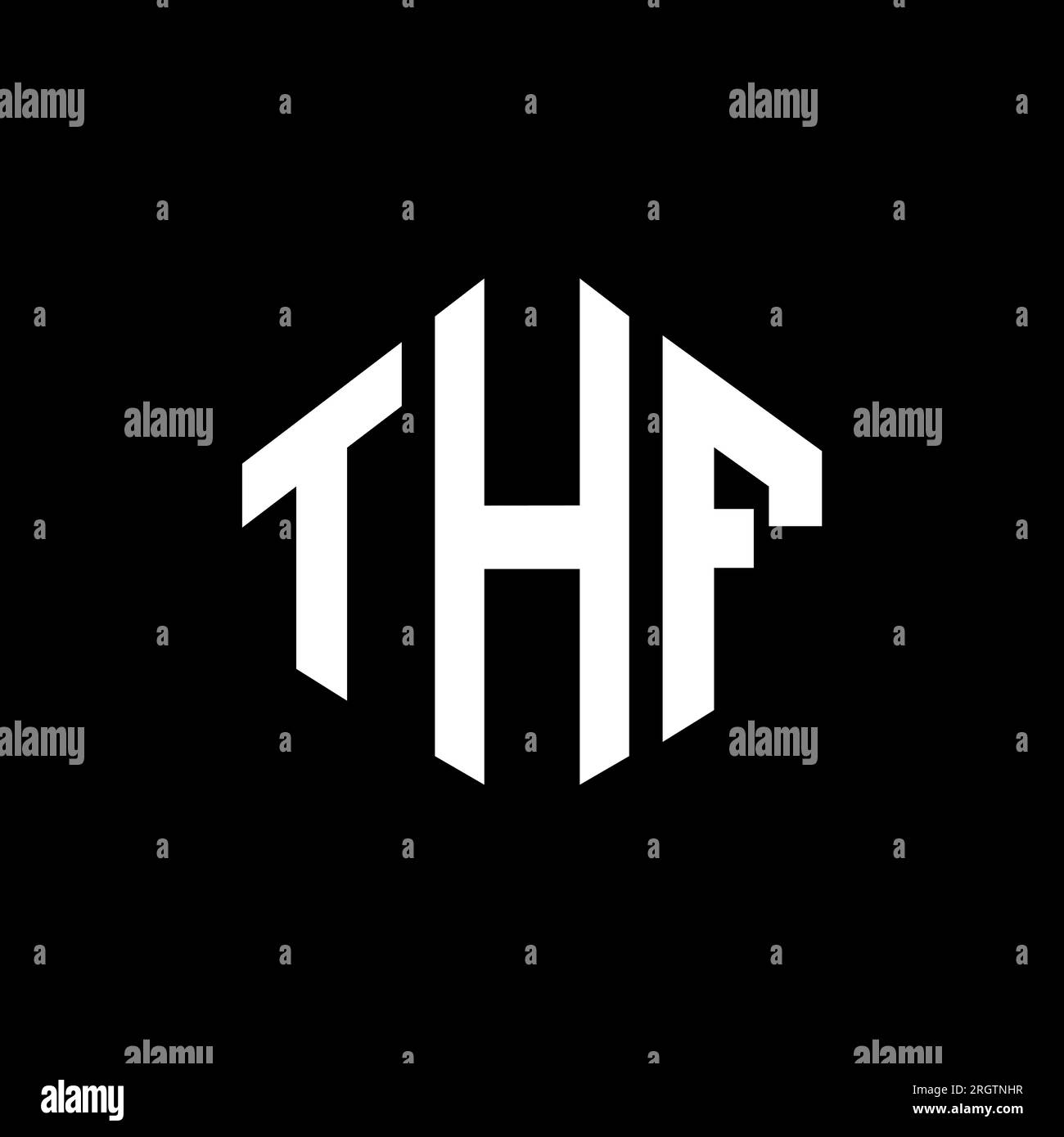 THF letter logo design with polygon shape. THF polygon and cube shape ...