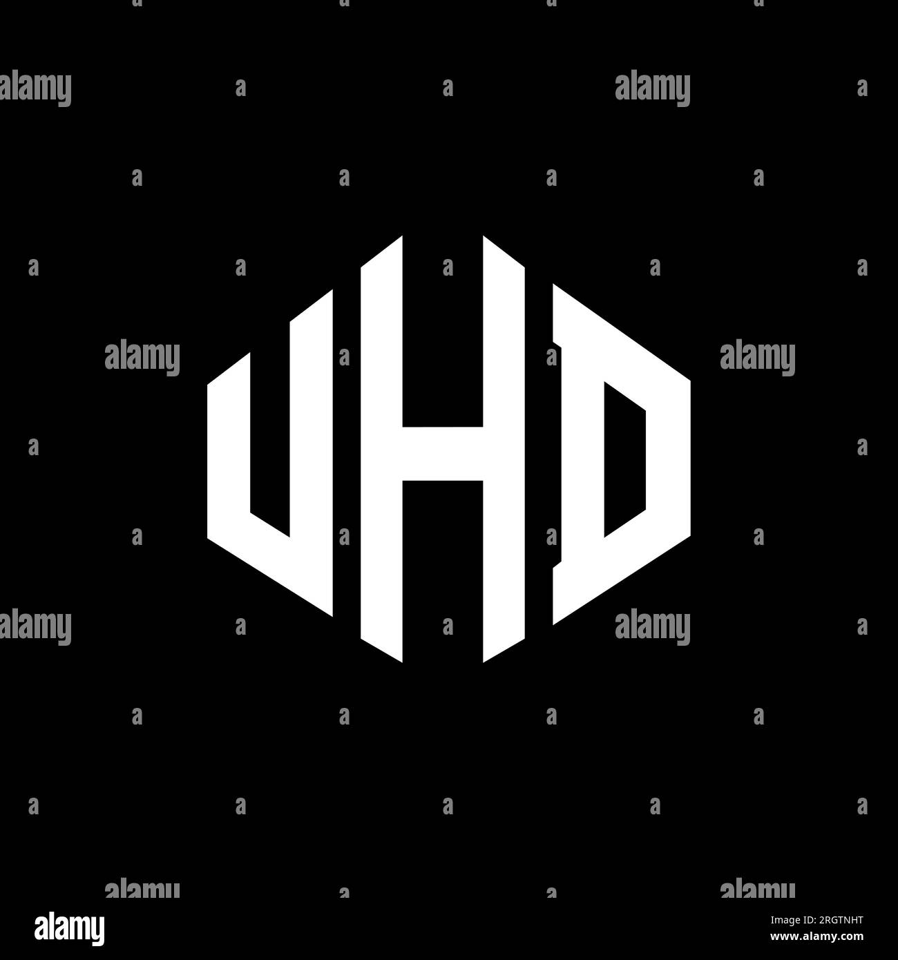 UHD letter logo design with polygon shape. UHD polygon and cube shape ...