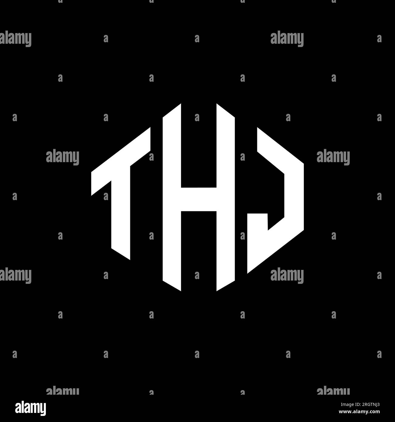 THJ letter logo design with polygon shape. THJ polygon and cube shape ...