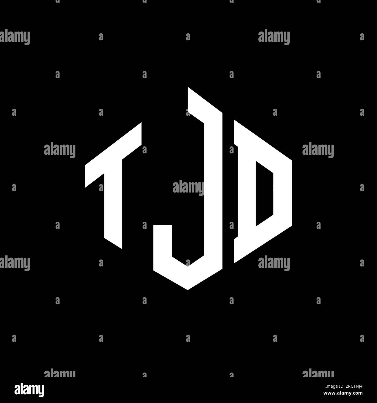 TJD letter logo design with polygon shape. TJD polygon and cube shape ...