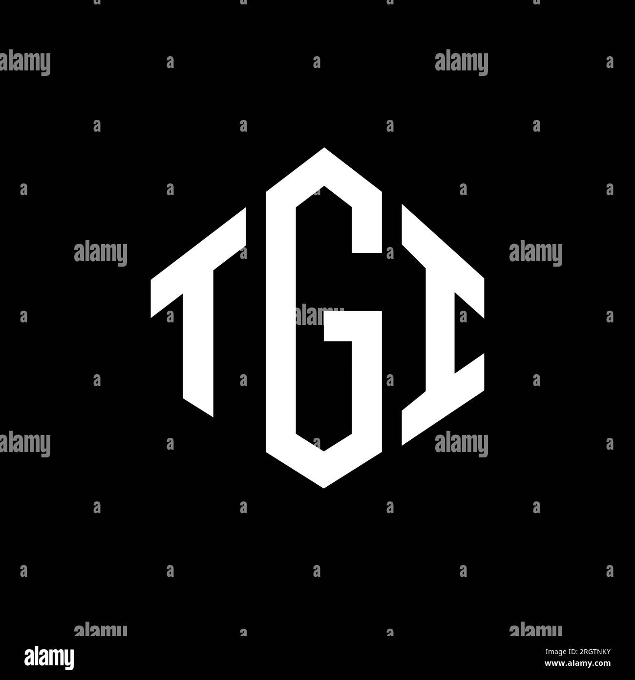 TGI letter logo design with polygon shape. TGI polygon and cube shape ...